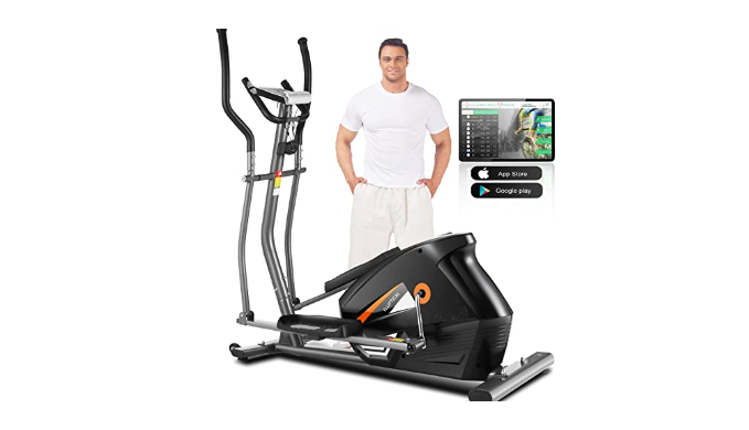 FUNMILY Elliptical Machine,APP Cross Trainer with Enhanced LCD Monitor ...