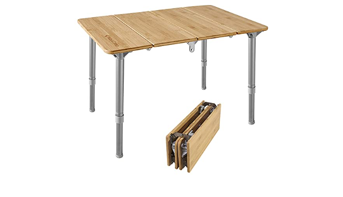 KingCamp Small Folding Table Lightweight Bamboo Folding Camping Table ...
