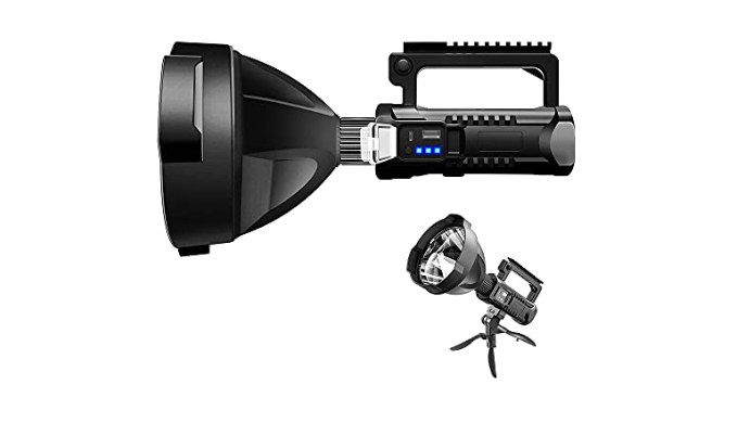 Rechargeable Spotlight Flashlight Handheld Spotlight 9000 Lumen 8000mAh ...