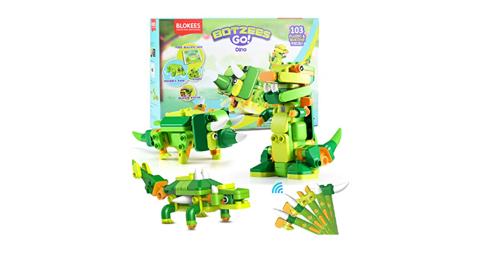 Building Robots Toy - BLOKEES Dinosaur Buildable Bricks Set, STEM ...