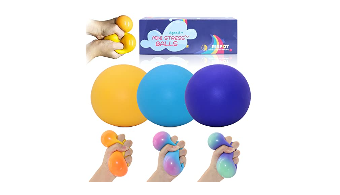Stress Balls for Adults and Kids - 3pk Squishy Stress Ball Fidget Toys ...