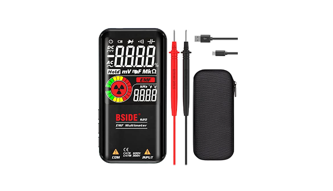 BSIDE Digital Multimeter, Color LCD 3 Results Display 9999 Counts Auto ...