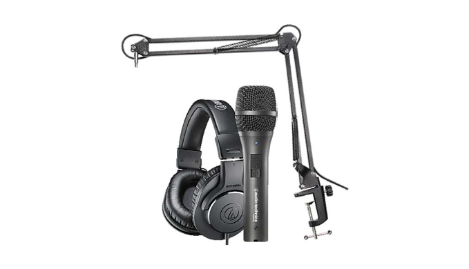 Audio-Technica AT2005USB Microphone Pack with ATH-M20x, Boom & Mini-USB ...