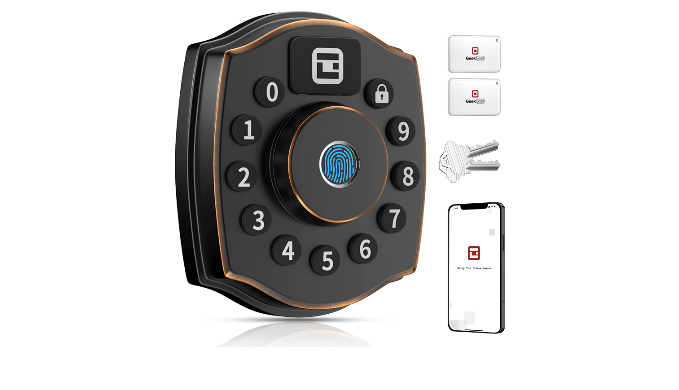Smart Door Lock, Geek 5-in-1 Keyless Entry Deadbolt Door Locks with ...