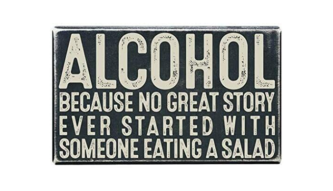 Alcohol Vintage Wall Decor w/ Funny Quote, Unique Metal Wall Decor for ...