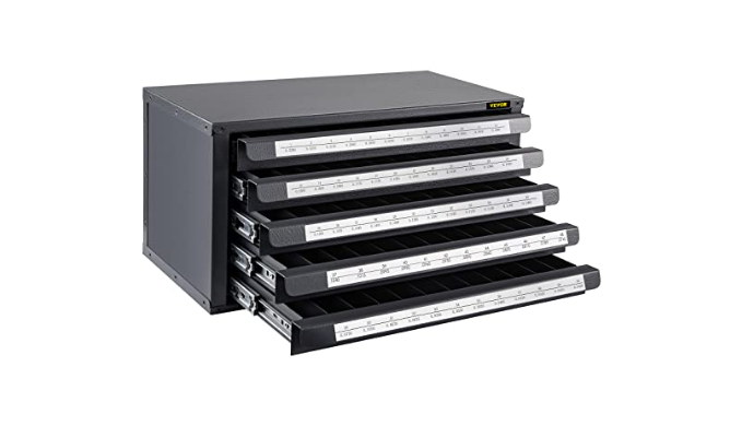 VEVOR Drill Bit Dispenser Cabinet, Five-Drawer Drill Bit Dispenser, 60 ...