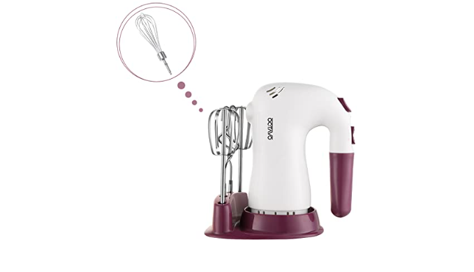OCTAVO Hand Mixer Electric, 5 Speed 400W Powerful Electric Hand Mixer ...
