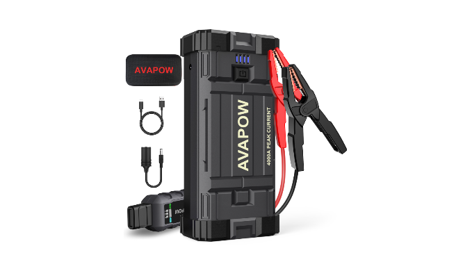 AVAPOW 4000A Car Battery Jump Starter, 27800mAh Jump Box for All Gas or ...