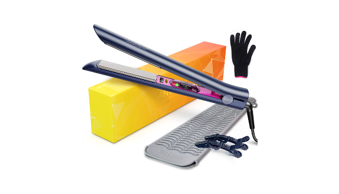 ANGENIL Professional Titanium Flat Iron 1 inch, Hair Straightener and ...
