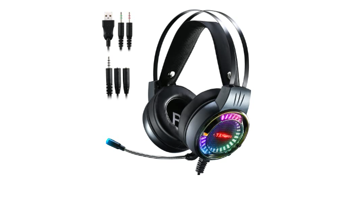 Gaming Headset, LTXHorde RGB PC Headset with Noise Cancelling ...