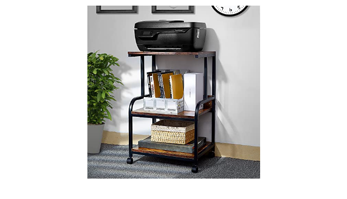 3 Tier Printer Stand with Wheels Printer Desk, Multipurpose Office and ...