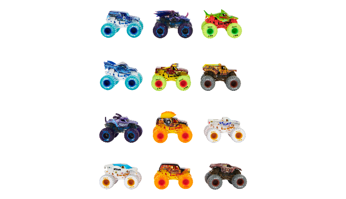 Monster Jam, 12-Pack 1:64 Scale Monster Truck Vehicles (Walmart ...