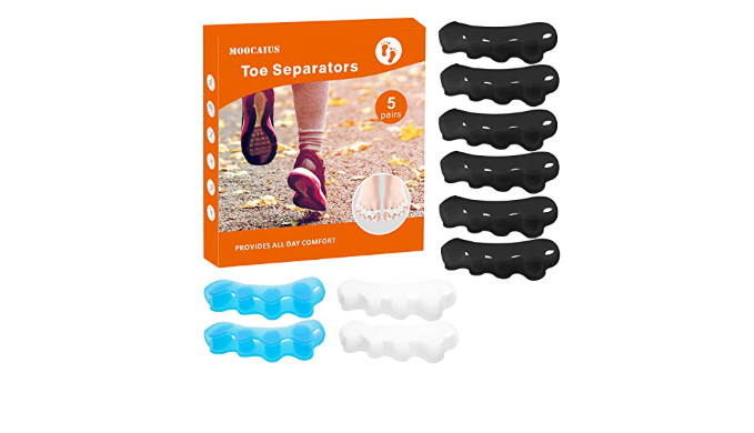 Toe Separators, 5 Pair Soft Gel Toe Spacers to Correct Bunions, Toe ...