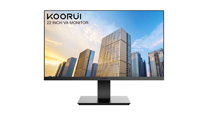 KOORUI 22 Inch Computer Monitor, FHD 1080P Desktop Display, 75HZ Ultra ...