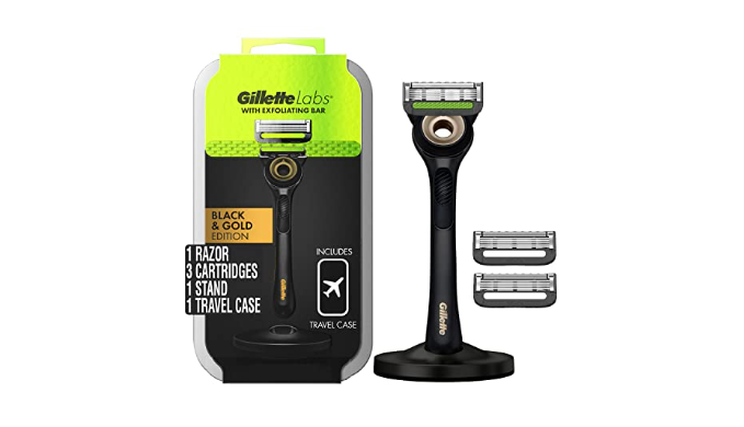 Gillette Razor for Men with Exfoliating Bar Gold Edition by ...
