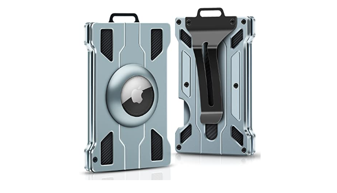 Apple AirTag Wallet [Military Aluminum] Air Tag Wallet RFID Technology ...
