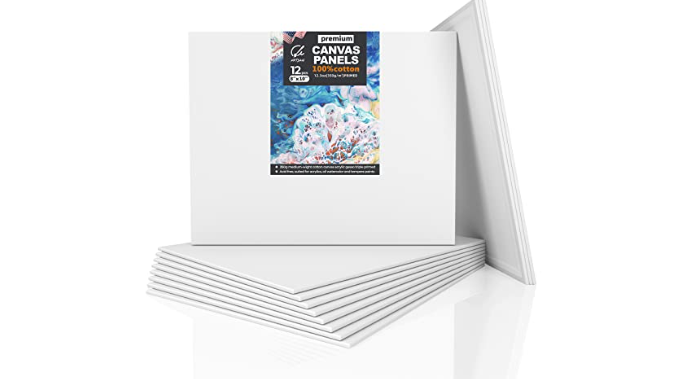 Canvas Panels 12 Pack 8×10 Inch, 100% Cotton 12.3 oz Triple Primed ...