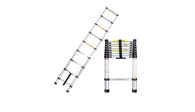 Wodesid Portable Telescoping Ladder Folding Extension Ladder 8.5FT ...