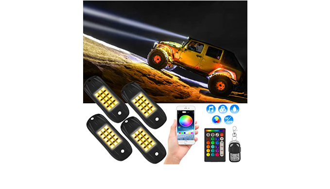 KOSPET RGB LED Rock Lights for Trucks, Underglow Kit LED Pods, Light ...