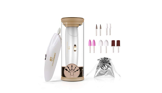TOUCHBeauty Cordless Nail File Drill with Led Lights, 10in1 Electric ...