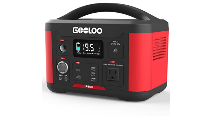 GOOLOO Portable Power Station P600, 626Wh Solar Generator (Solar Panel ...