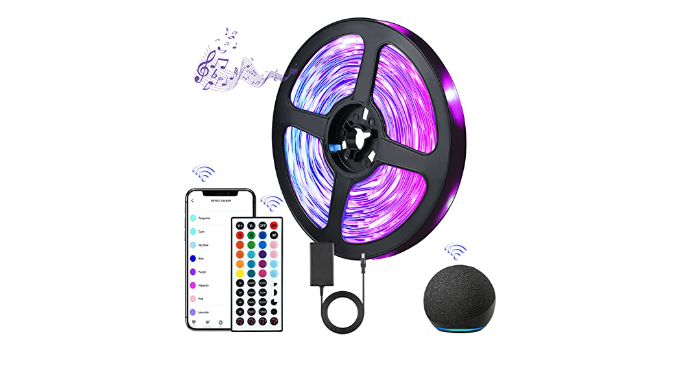 GVSGVEGO 65.6ft Led Light Strips for Bedroom Music Sync Color Changing ...