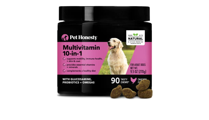 Pet Honesty 10 in 1 Dog Multivitamin - Glucosamine Essential Dog Supplements & Vitamins ...