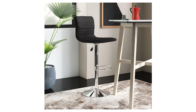 Clift Modern Vinyl Adjustable Height Barstool with Horizontal Stitch ...