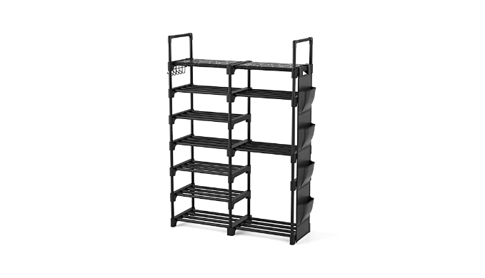 ROJASOP 7-Tier Shoe Rack for Entryway Closet, 25-28 Pairs Tall Garage ...