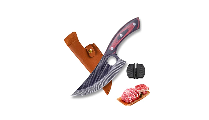 tatakook Butcher Knife for Meat Cutting,Hand Forged Viking Knife with ...