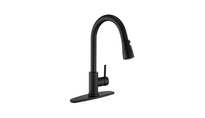 ATPCOLTD Matte Black Kitchen Faucets with Pull Down Sprayer, Kitchen ...