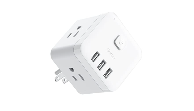 BULL Surge Protector, Wall Plug Outlet Extender with 3 AC Outlets and 3 ...