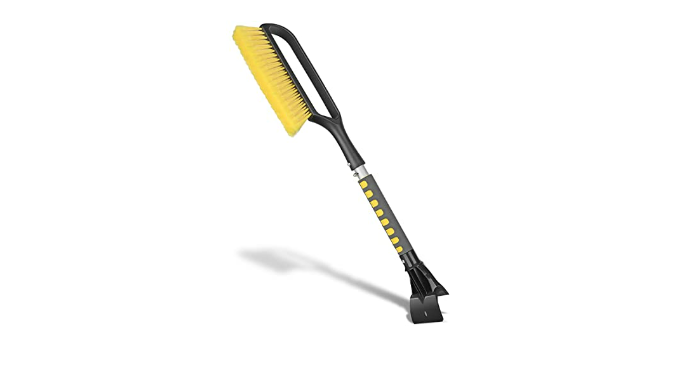 Henoty 27 Inch Snow Brush and Detachable Ice Scraper with Comfortable ...