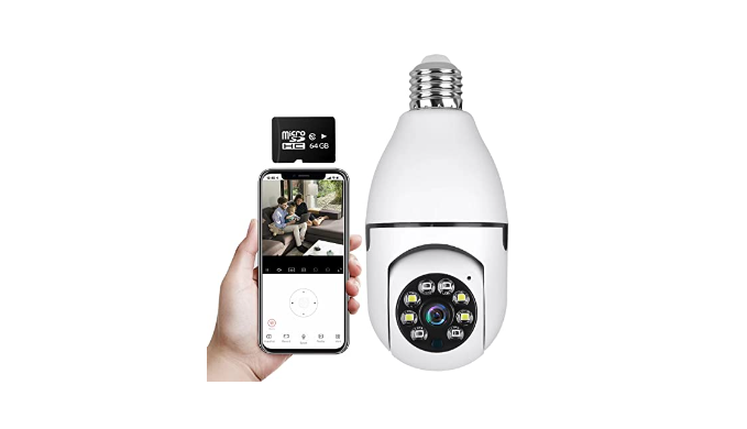 WiFi Light Bulb Camera Wireless 1080P Smart Dome Security Cameras 360 ...