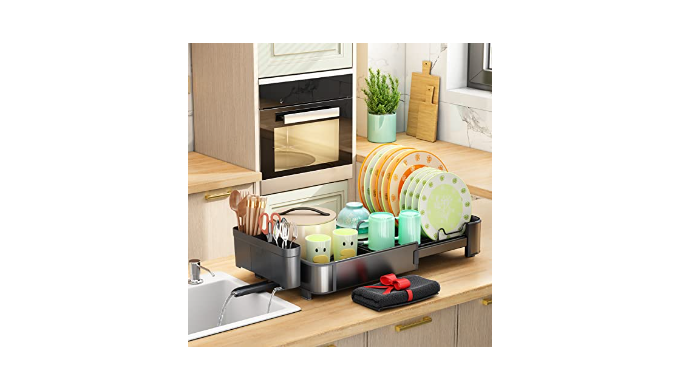 Aluminium Dish Drying Rack, Expandable(14.9″-22.2″) Dish Racks for ...