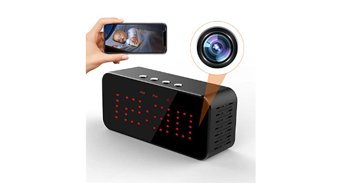 Hidden Spy Camera Alarm Clock with Stronger Night Vision 4K Video ...