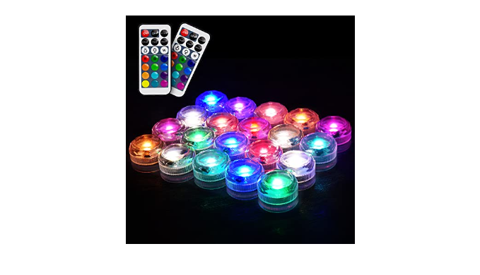 Faddys Home Led Tea Light with Remote, Multicolor Waterproof Mini ...
