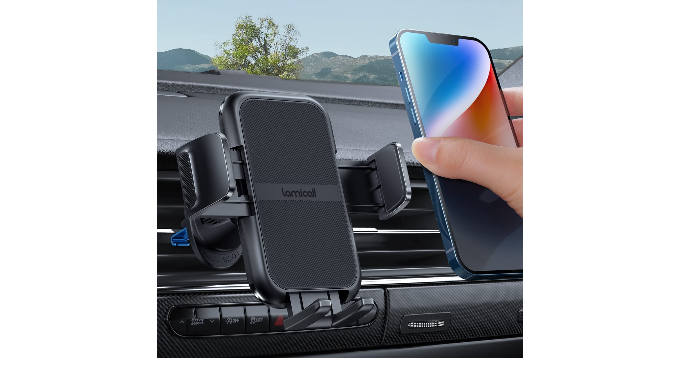 Lamicall 2023 Wider Clamp & Metal Hook Phone Mount for Car Vent [Thick ...