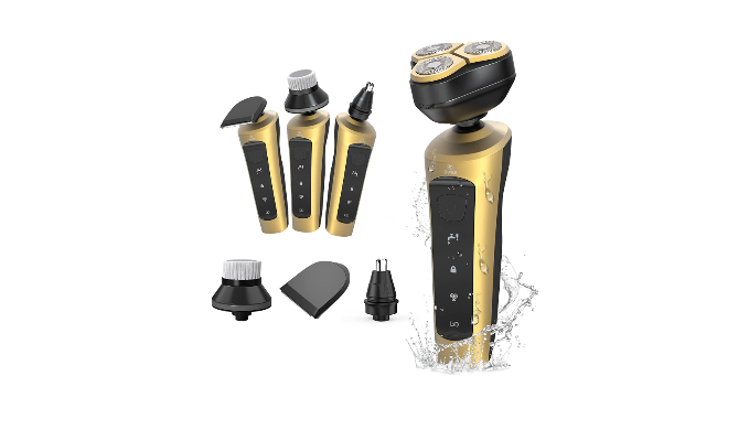 Electric Shaver Razor for Men Rechargeable Rotary for Shaving with Nose ...