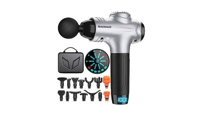 Raemao Massage Gun Muscle Massage Gun With High Tech Brushless Motor Attaching 15 Pcs Upgrade