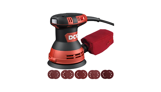 DCK Random Orbital Sander, 3.0 AMP Corded Palm Sander, 6 Speeds Max ...