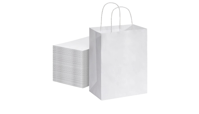 Cihooz White Gift bags 50Pcs White Paper Bags With Handles Bulk 8X4 ...