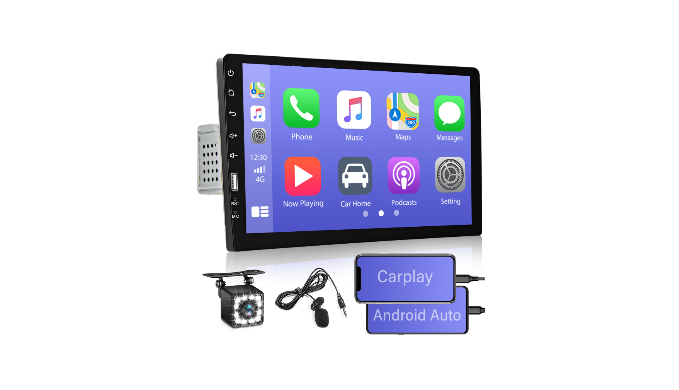 Podofo Single Din Car Stereo Radio 9'' Touch Screen Carplay Universal ...