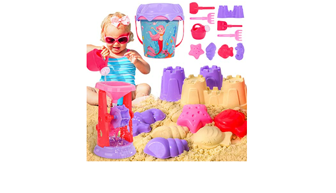 Bennol Beach Toys for Kids 3-10 , Mermaid Themed Beach Sandbox Toy Set ...