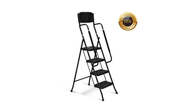 HBTower 4 Step Platform Ladder with Handrails—Trapezoid Foot ...
