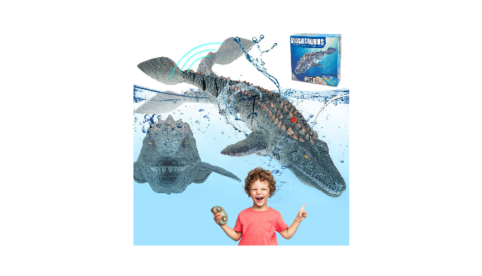 Richgv 2.4G Remote Control Dinosaur,RC Dino,Mosasaurus Toy,Kids Pool ...