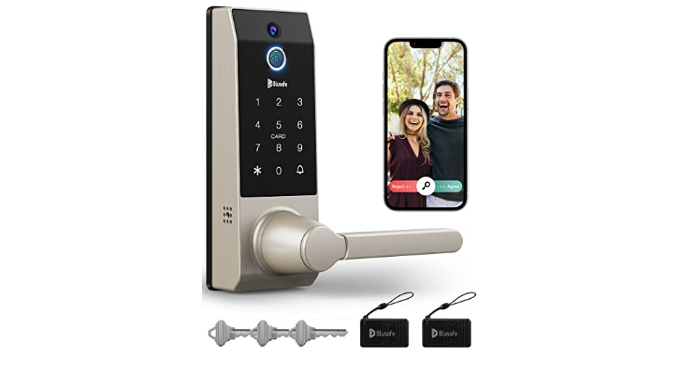 Smart Lock, 3-in-1 Camera+Doorbell+Fingerprint Keyless Entry Door Lock ...