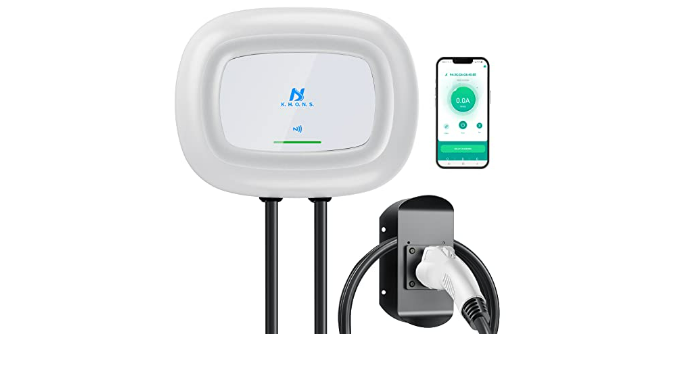 K.H.O.N.S Home Electric Vehicle (EV) Charger, Up to 40 Amp, 240V Smart Level 2 EV Charging ...