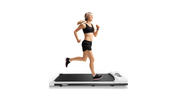 KRISRATE White Walking Pad Treadmill Under Desk, Under Desk Treadmill ...