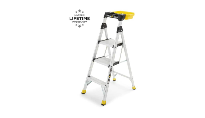 Gorilla Ladders 4.5 ft. Aluminum Dual Platform Heavy-Duty Ladder with ...